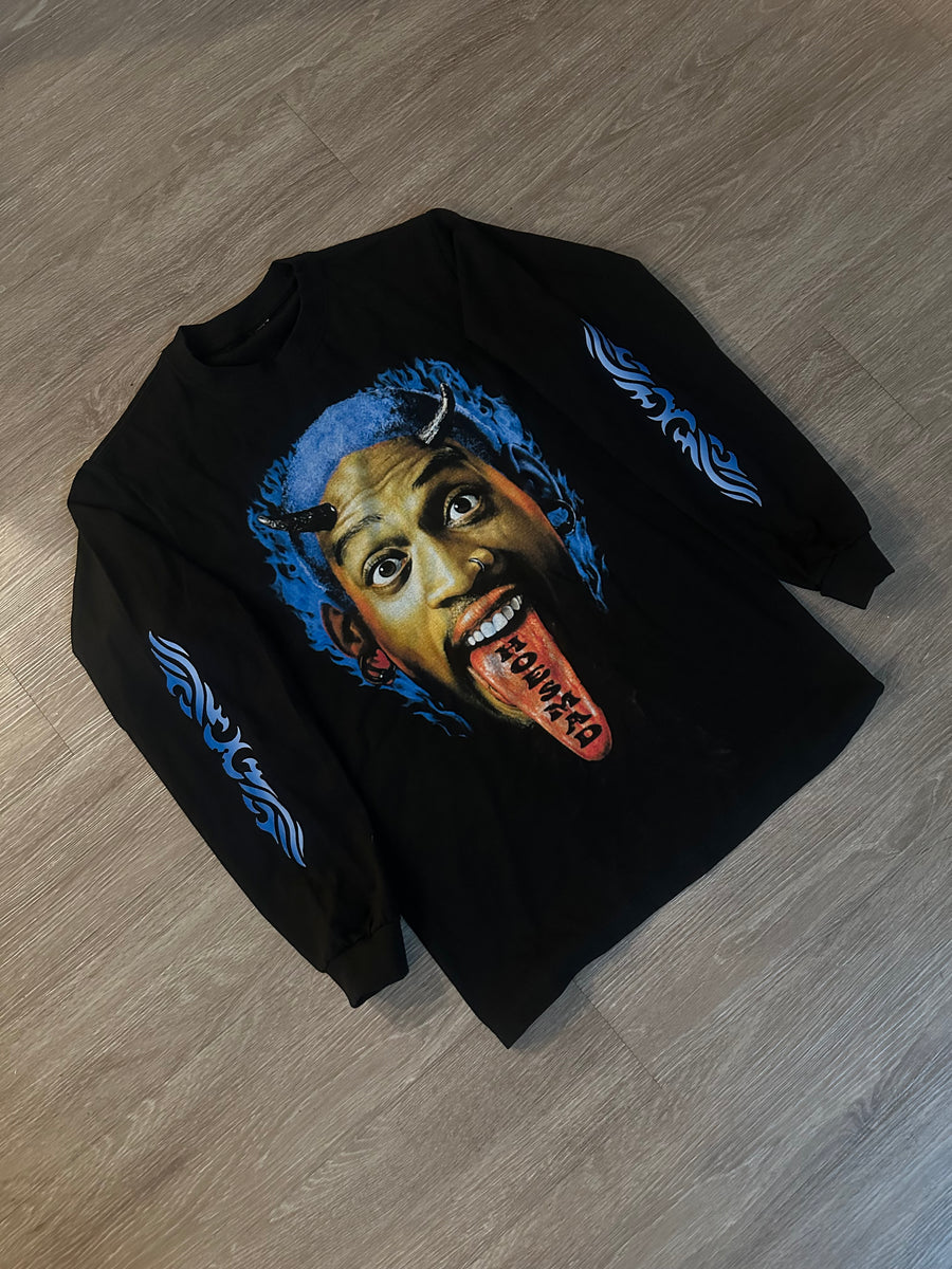 Dennis Devil Long Sleeve- BLACK/Blue – hoesmad.la