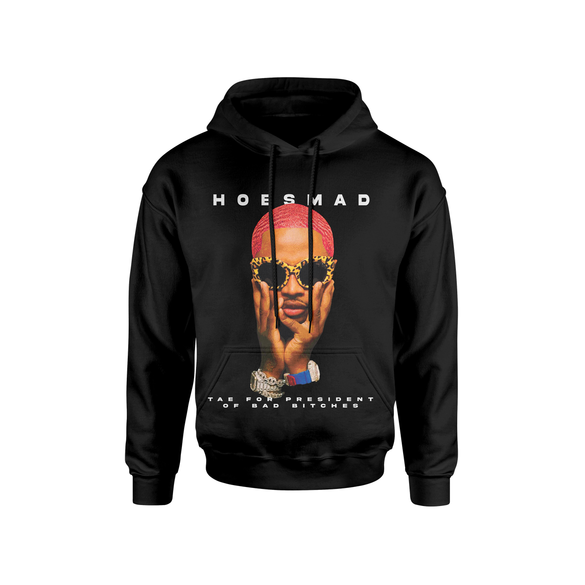 TAE FOR PRESIDENT X HOES MAD DROP COLLAB HOODIE - BLACK – hoesmad.la